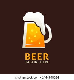 Logo Design Frothy Beer Mug Stock Vector (Royalty Free) 1444940324 ...