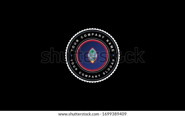 Logo Design Guam Concept Circle Blue Stock Vector (Royalty Free) 1699389409