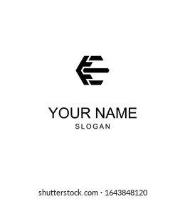 Logo Design Letter E Black White Stock Vector (Royalty Free) 1643848120 ...
