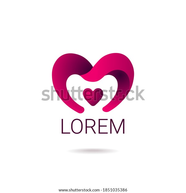 Logo Design Letter M Heart Stock Vector (Royalty Free) 1851035386