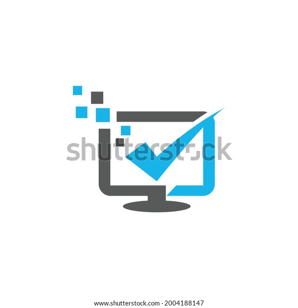 Logo Design Minimalist Computer Screen Television Stock Vector (Royalty ...