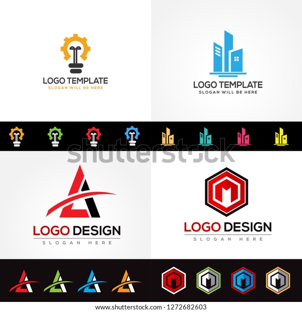 Logo Design Set Templates Stock Vector (Royalty Free) 1272682603 ...
