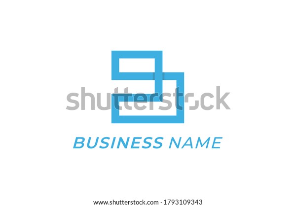 Logo Design Square Letter B Stock Vector (Royalty Free) 1793109343 ...