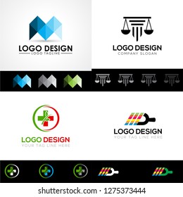 Logo Design Templates Set Stock Vector (Royalty Free) 1275373444 ...