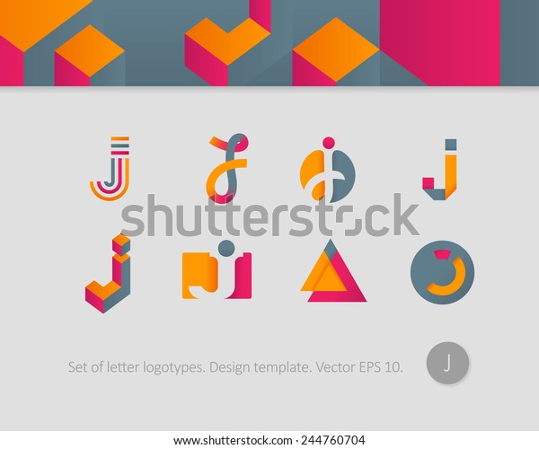Logo Design Templates Stylized Letter J Stock Vector (Royalty Free ...