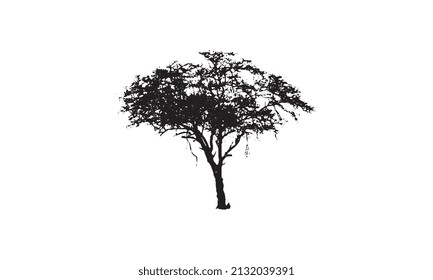 Logo Design Tree Vector Illustration Black Stock Vector (Royalty Free ...