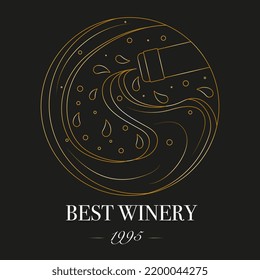 Logo Design Wine Wine Splash Gold Stock Vector (Royalty Free ...