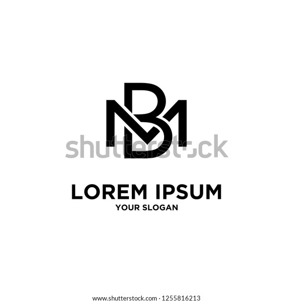 Logo Designs Icon Letter Bm Mb Stock Vector (Royalty Free) 1255816213