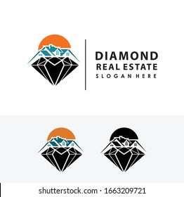 Logo Diamond Real Estate Concept Design Stock Vector (Royalty Free ...