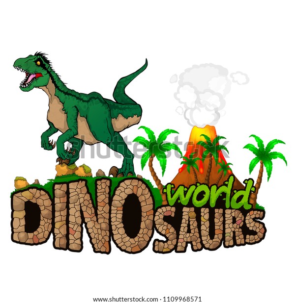 Logo Dinosaurs World Vector Illustration Stock Vector (Royalty Free ...