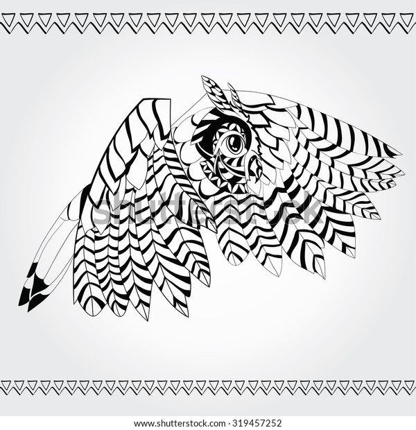 Logo Emblem Owl Wisdom Line Drawing Stock Vector (Royalty Free ...