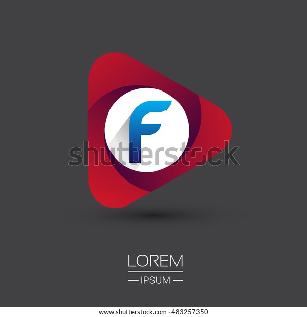 Logo F Letter Red Colored Triangle Stock Vector (Royalty Free ...