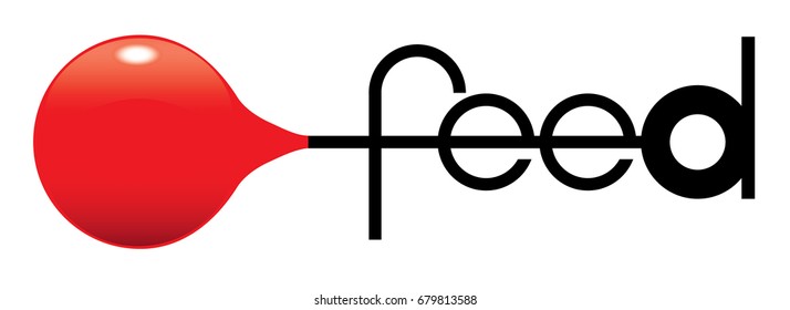 Logo Feed Black Word Red Bubble Stock Vector (Royalty Free) 679813588 ...