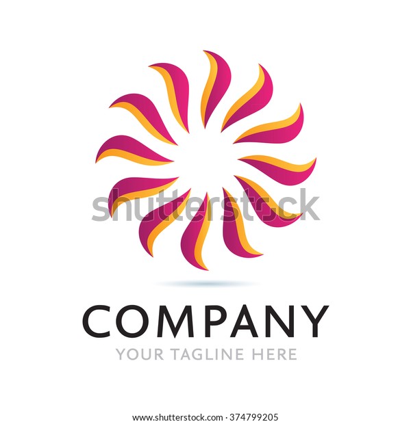 Logo Flower Community Icon Element Template Stock Vector (Royalty Free ...