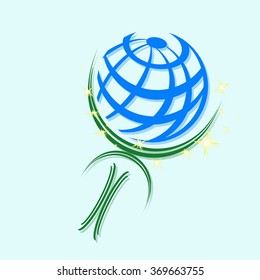 Logo Form Planet Earth Blue Color Stock Vector (Royalty Free) 369663755 ...