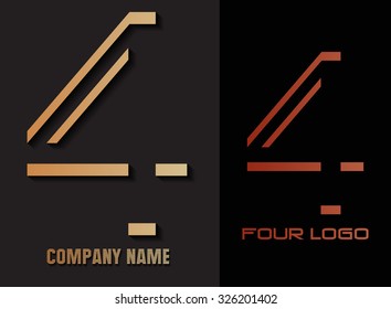 Logo Fourlogo 4number Logo Designvector Illustration Stock Vector ...