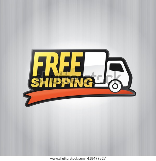 Logo Free Shipping Concept Gray Aluminum Stock Vector (Royalty Free ...