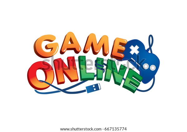Logo game online in vector style template.