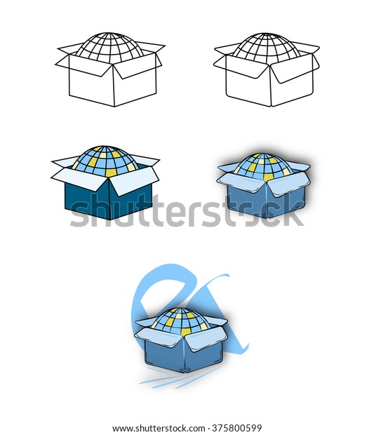 Logo Globe Globe Box Ec Stock Vector (Royalty Free) 375800599 ...