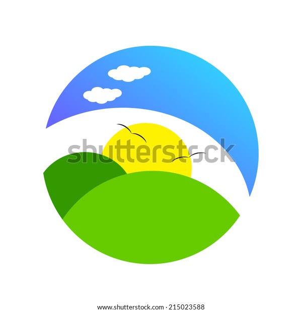 Logo Globe Earth Sky Clouds Sun Stock Vector (Royalty Free) 215023588 ...