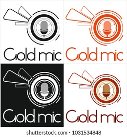 Logo Gold Microphone Stock Vector (Royalty Free) 1031534848