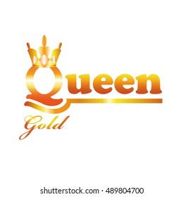 Logo Gold Queen Isolated On White Stock Vector (Royalty Free) 489804700 ...