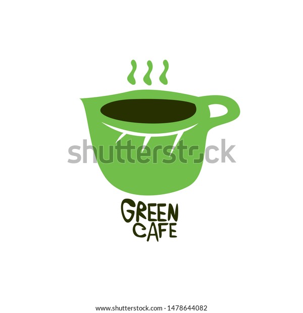 Logo Green Cafe Shop Leaf Coffee Stock Vector (Royalty Free) 1478644082 ...