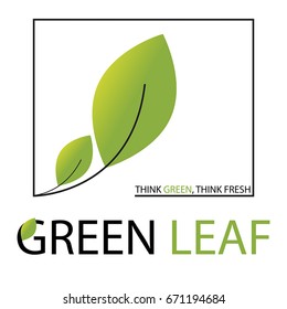 Logo Green Leaf Border Text Think Stock Vector (Royalty Free) 671194684 ...