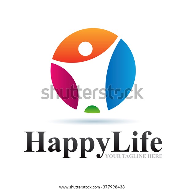 Logo Happy Life Icon Element Template Stock Vector (Royalty Free) 377998438