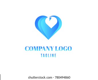 Modern Elegant Love Heart Dental Logo Stock Vector (Royalty Free ...