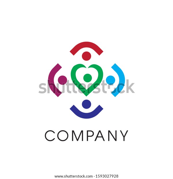 Logo Human Community Love Design Vector Stock Vector (Royalty Free ...