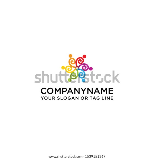 Logo Human Illustration Circle Full Color Stock Vector (Royalty Free ...