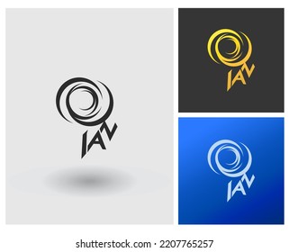 Logo Ian Monogram Hurricane Concept Vector Stock Vector (Royalty Free ...