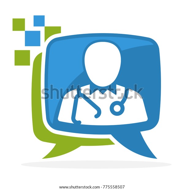 Logo Icon Concept Media Consultation Doctor Stock Vector (Royalty Free ...