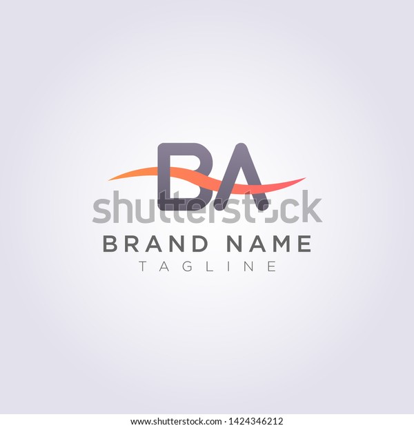 Logo Icon Design Ba Letters Waves Stock Vector (Royalty Free ...