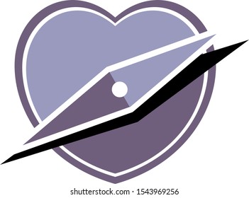 Logo Icon Heart Compass Stock Vector (Royalty Free) 1543969256