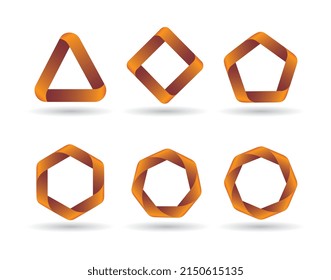 Logo Icon Set Folding Design Polygon Stock Vector (Royalty Free ...
