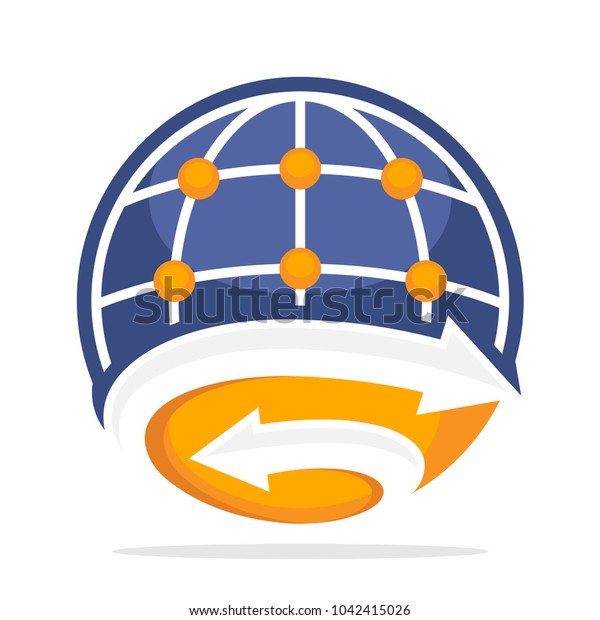 Logo Icons Global Network Management Combination Stock Vector (Royalty ...