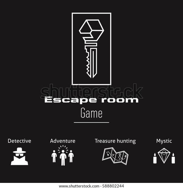 Logo Icons Quest Escape Room Game 스톡 벡터(로열티 프리) 588802244 | Shutterstock