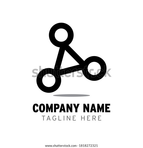 Logo Illustration 3 Circles Interconnected Triangle Stock Vector ...