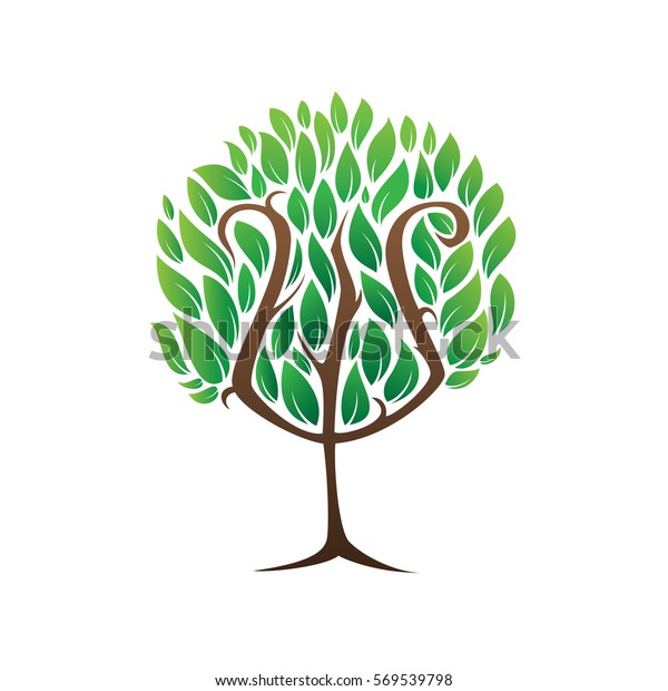 Logo Illustration Tree Stem That Looks Stock Vector (Royalty Free ...