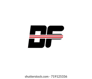 Logo Initial Letter Df Black Red Stock Vector (Royalty Free) 719125336 ...