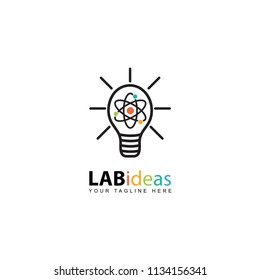 Logo Lab Ideas Atomic Bulbs Vector Stock Vector (Royalty Free) 1134156341