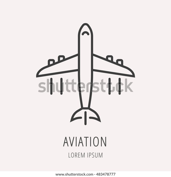 Logo Label Aviation Line Style Logotype Stock Vector (Royalty Free ...