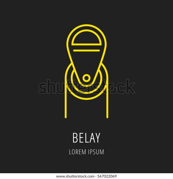 Logo Label Belay Line Style Logotype Stock Vector (Royalty Free ...
