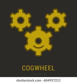Logo Label Cogwheel Line Style Logotype Stock Vector (Royalty Free ...