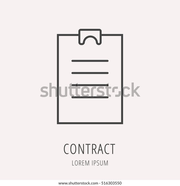 Logo Label Contract Line Style Logotype Stock Vector (Royalty Free ...