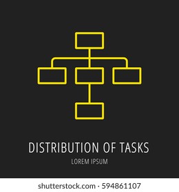 Logo Label Distribution Tasks Line Style Stock Vector (Royalty Free ...