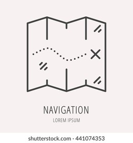 Logo Label Map Line Style Logotype Stock Vector (Royalty Free ...