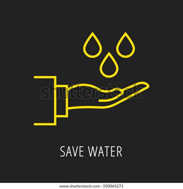 Logo Label Save Water Line Style Stock Vector (Royalty Free) 550065271 ...